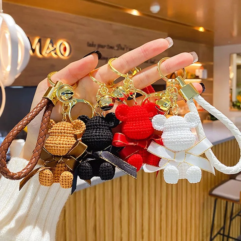 Creative-Cartoon-Resin-Bear-Bow-Keychain-Lanyard-Girl-Cute-Doll-Key ...