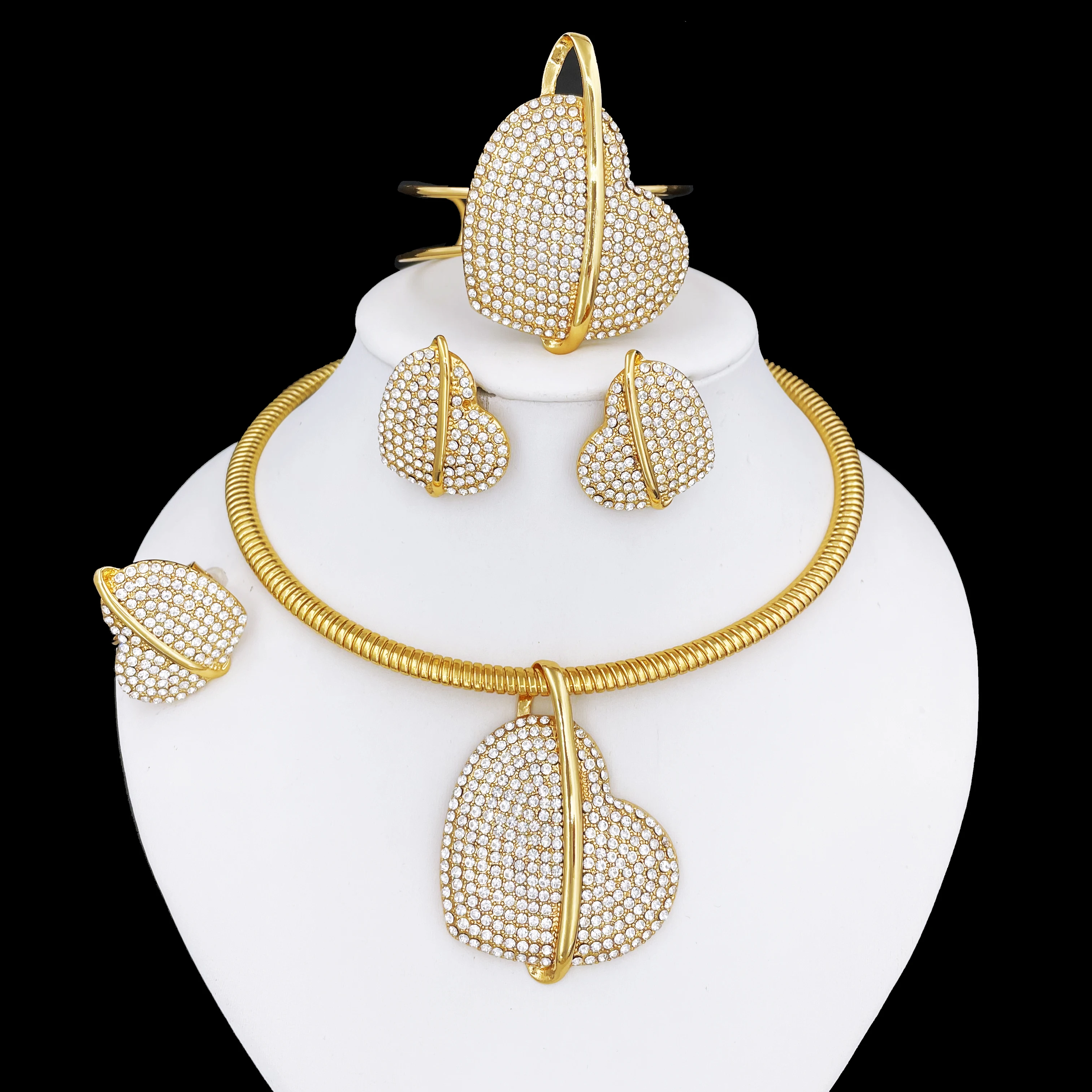 Heart-Shape-Jewelry-Sets-For-Women-Premium-Gold-Plated-Jewelry-Love ...