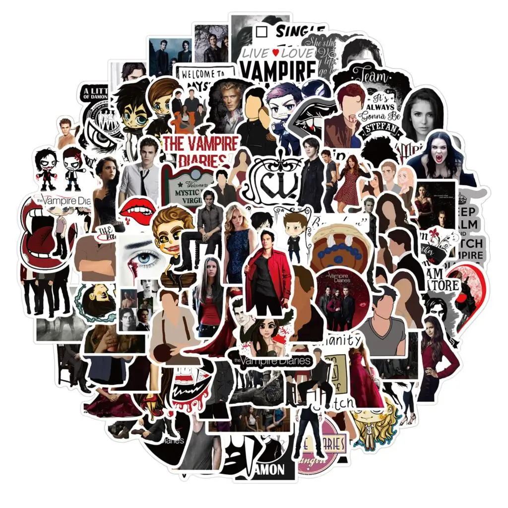 50-100PCS-The-Vampire-Diaries-Classic-TV-Show-Stickers-For-Notebook ...