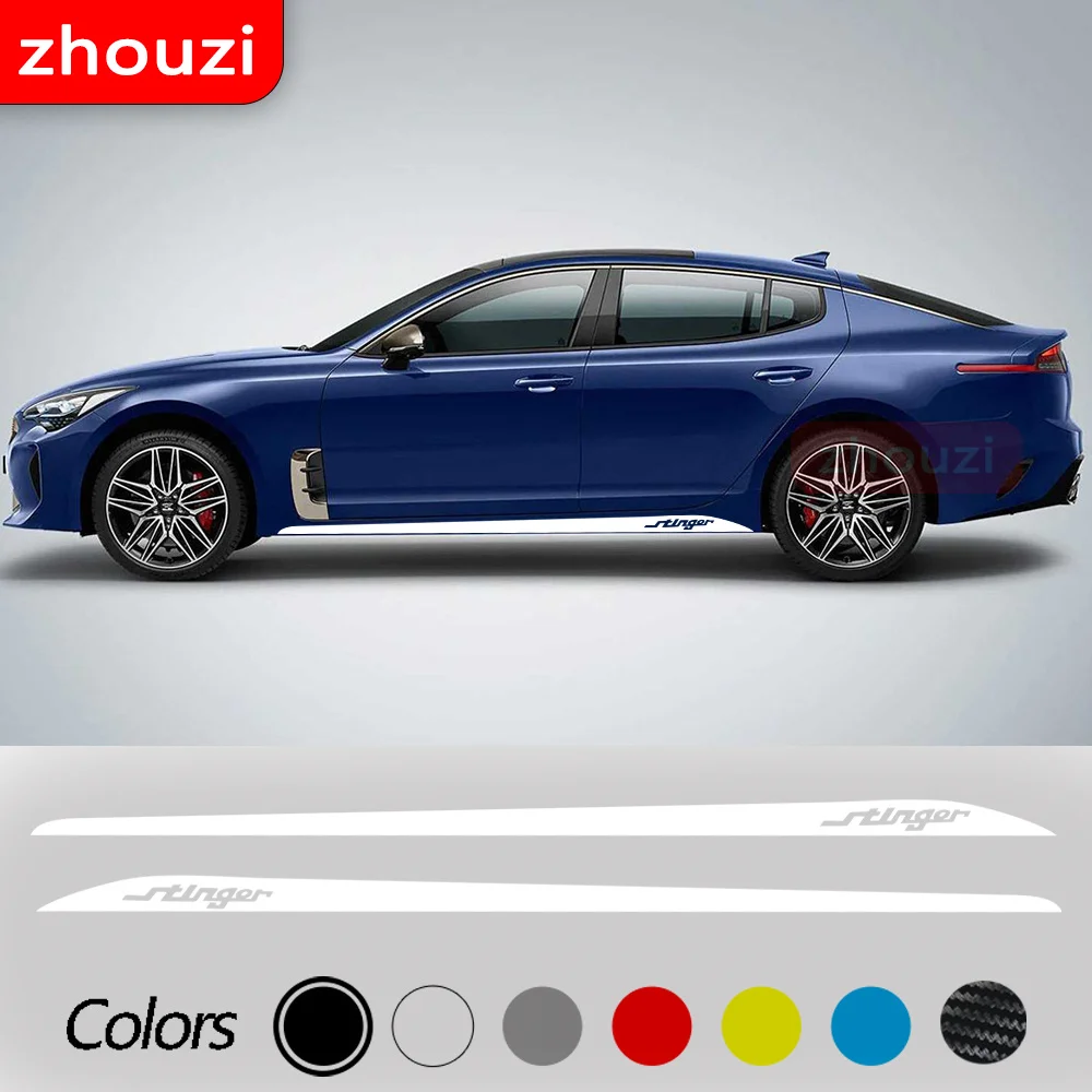 For KIA Stinger Car Door Side Skirt Sticker Auto Body Decor Vinyl Decal ...