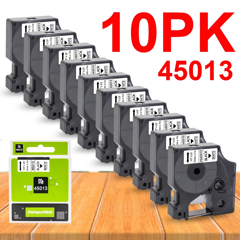 10PK-45013-Compatible-Dymo-D1-Tape-45013-45010-45018-40913-43613-6-9 ...