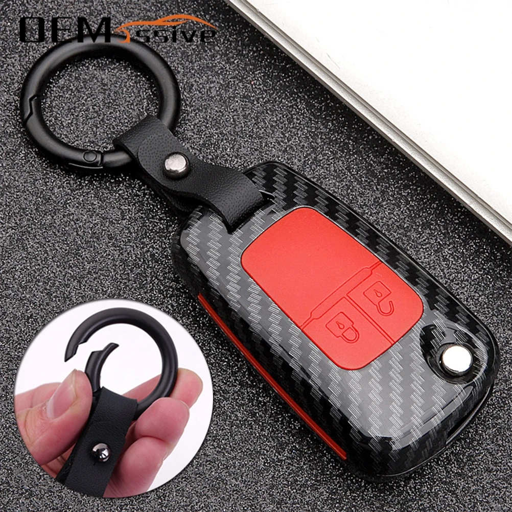 ABS-Carbon-Fiber-Key-Shell-Cover-Remote-Key-Holder-Fob-Case-KeyChain ...