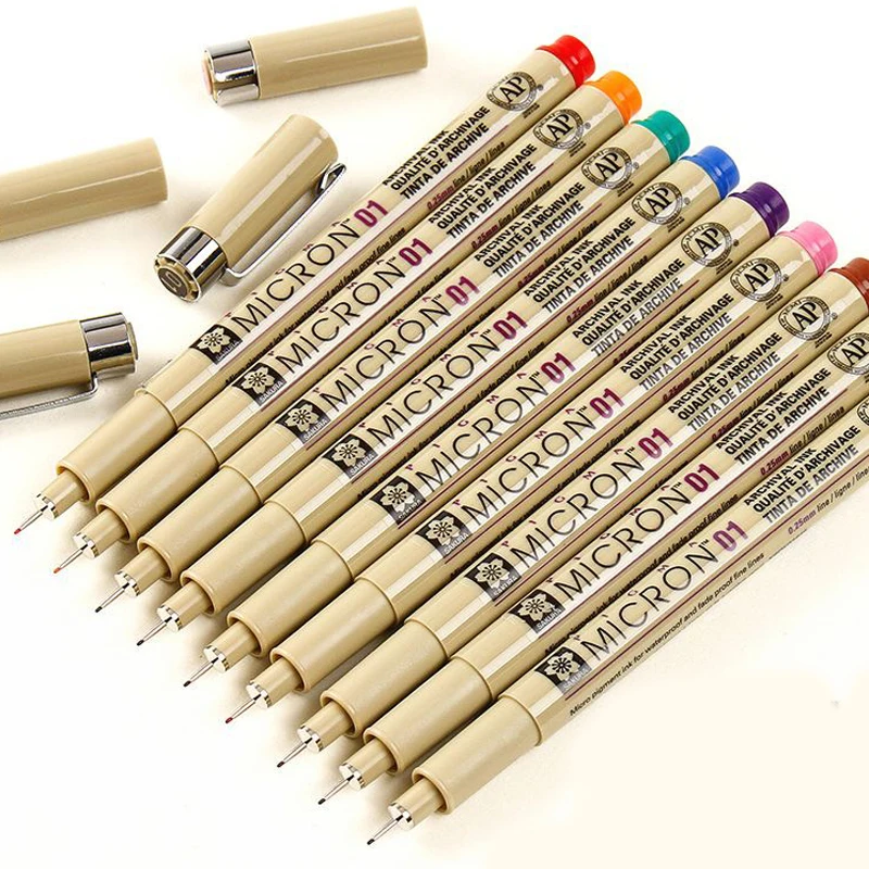 Pack of 8,Sakura Pigma Micron Pen Set 0.25mm Color Fineliner Drawing ...