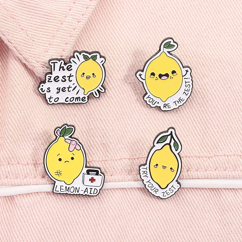 Lemon Zest Enamel Pin Positive Quotes Try Your Zest The Zest Is Yet To ...