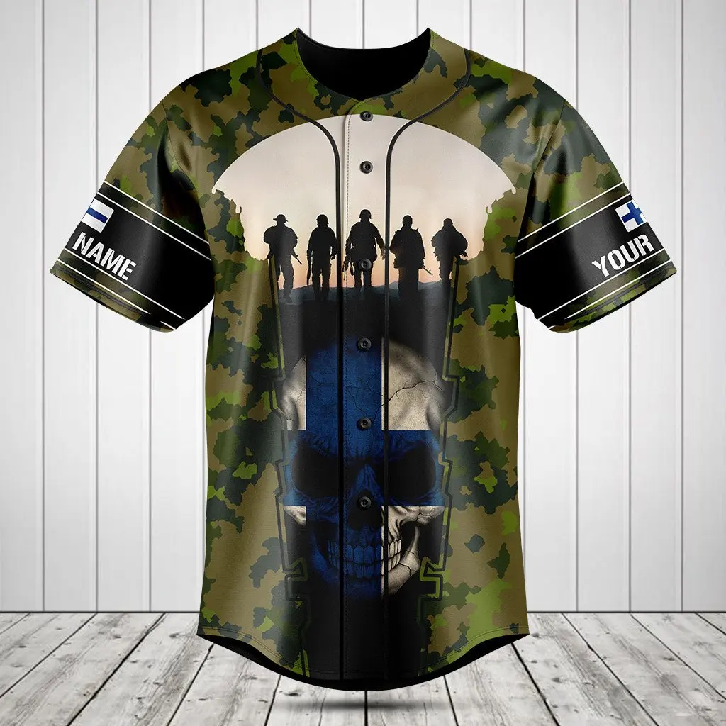 Customized-Finnish-3D-skull-camouflage-baseball-jersey-shirt-badge ...
