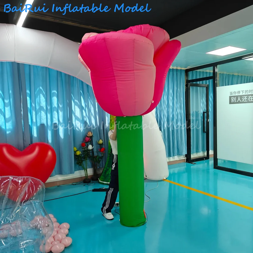 3M-Giant-Inflatable-Red-Rose-with-White-LED-Light-Air-Blow-Illuminate ...