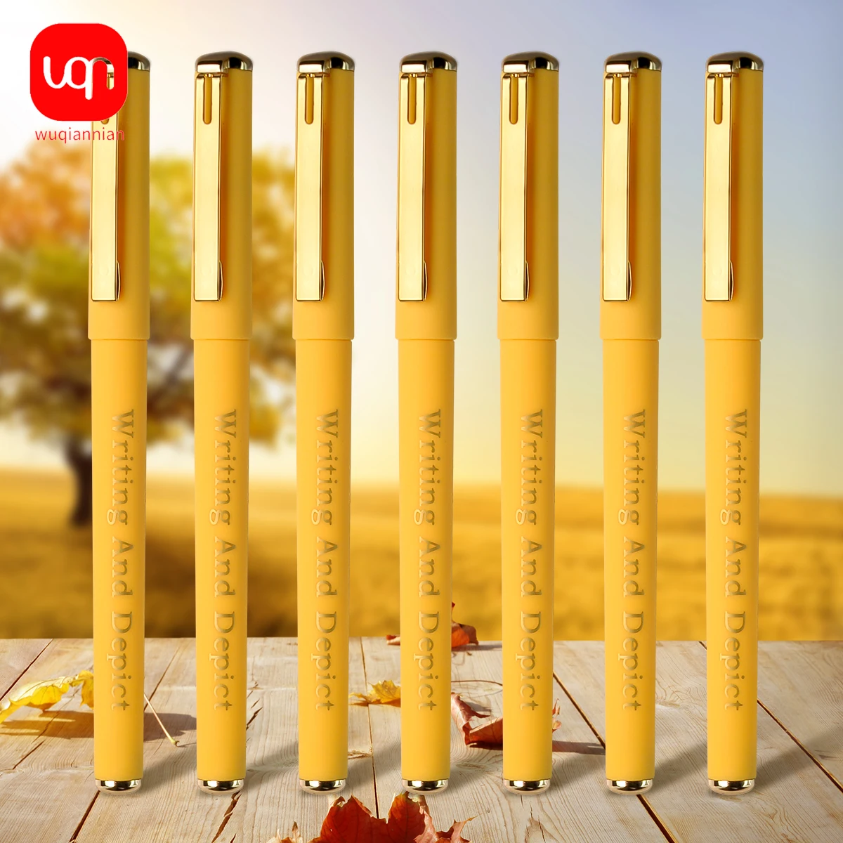 3-6-12pcs-set-yellow-gel-pen-0-7MM-ballpoint-pen-large-capacity-yellow ...