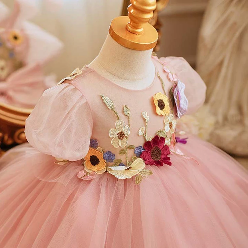 Birthday-Party-Dress-For-Baby-Girl-Big-Bow-Baptism-Dresses-Fluffy-Gown ...