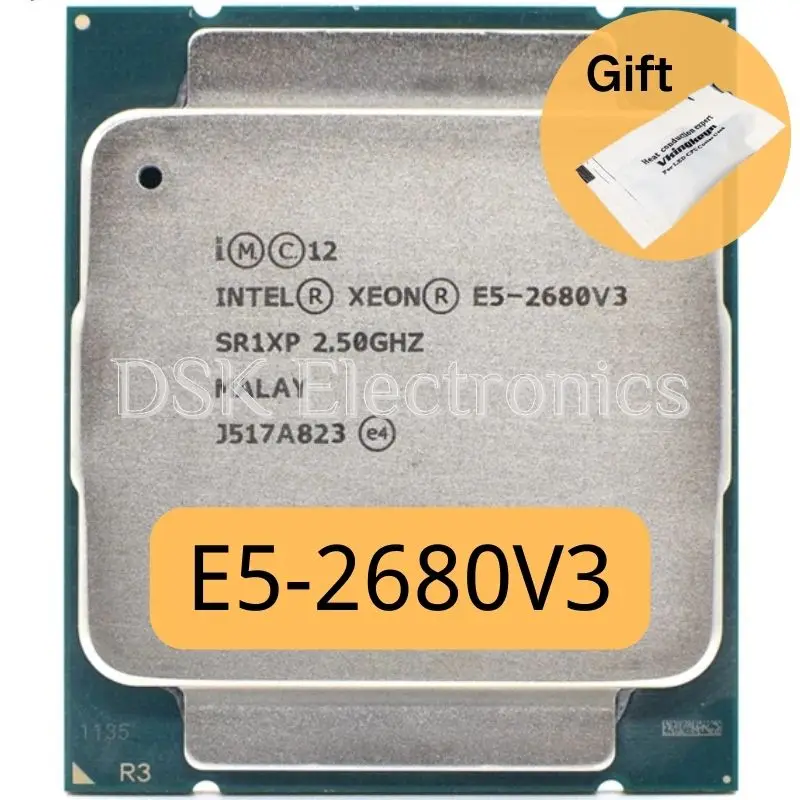 Intel Xeon E5 2680 V3 Processor SR1XP 2.5Ghz 12 Core 30MB Socket LGA 2011-3 CPU E5 2680V3 CPU E5 ...