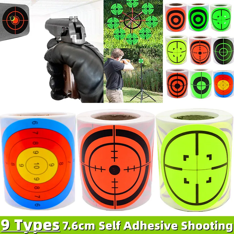 Pegatinas-fluorescentes-autoadhesivas-para-tiro-9-tipos-200-piezas-por ...