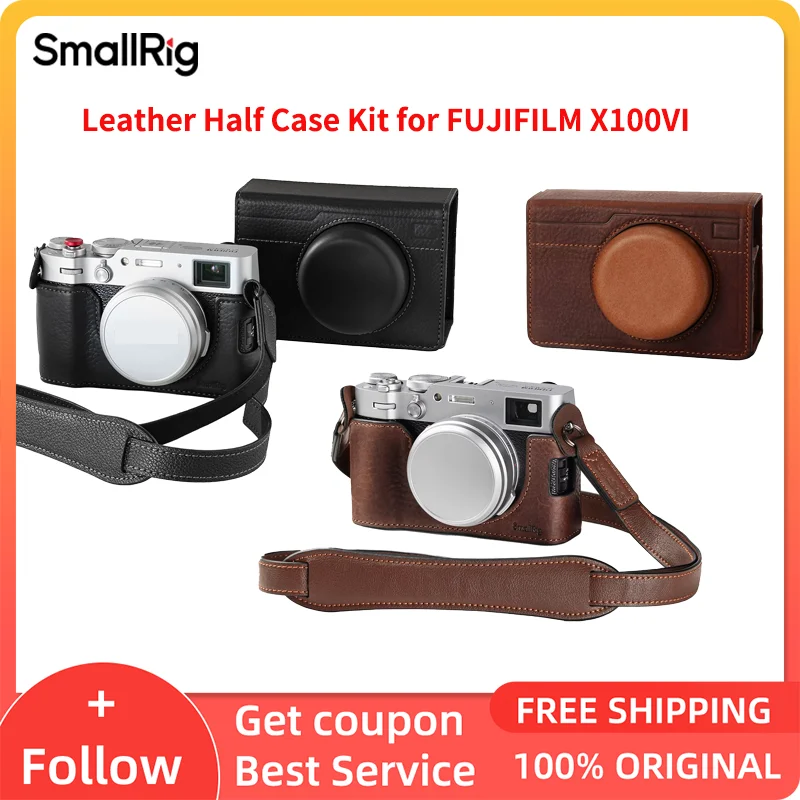 SmallRig Vintage Leather Half Case Cover Kit for FUJIFILM X100VI Flip ...