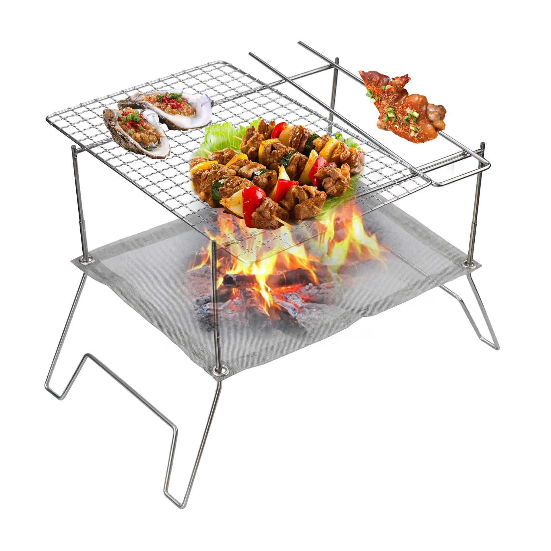 Folding-Stainless-Steel-Barbecue-Oven-Convenient-Bq-Frame-Outdoor ...