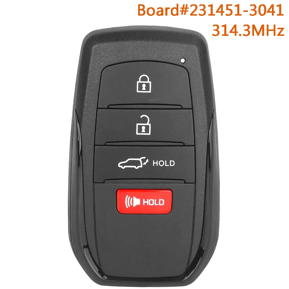 KEYECU 231451-3041 314.3MHz Remote Car Key Fob for Toyota Venza Sequoia ...