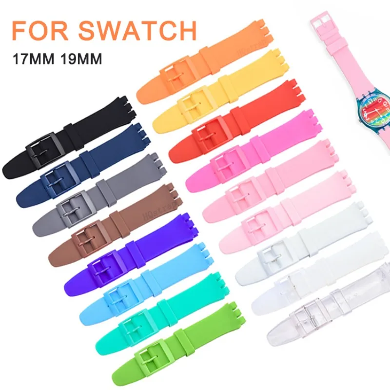 17mm 19mm Silicone Straps for Swatch Replacement Bracelet Rubber ...
