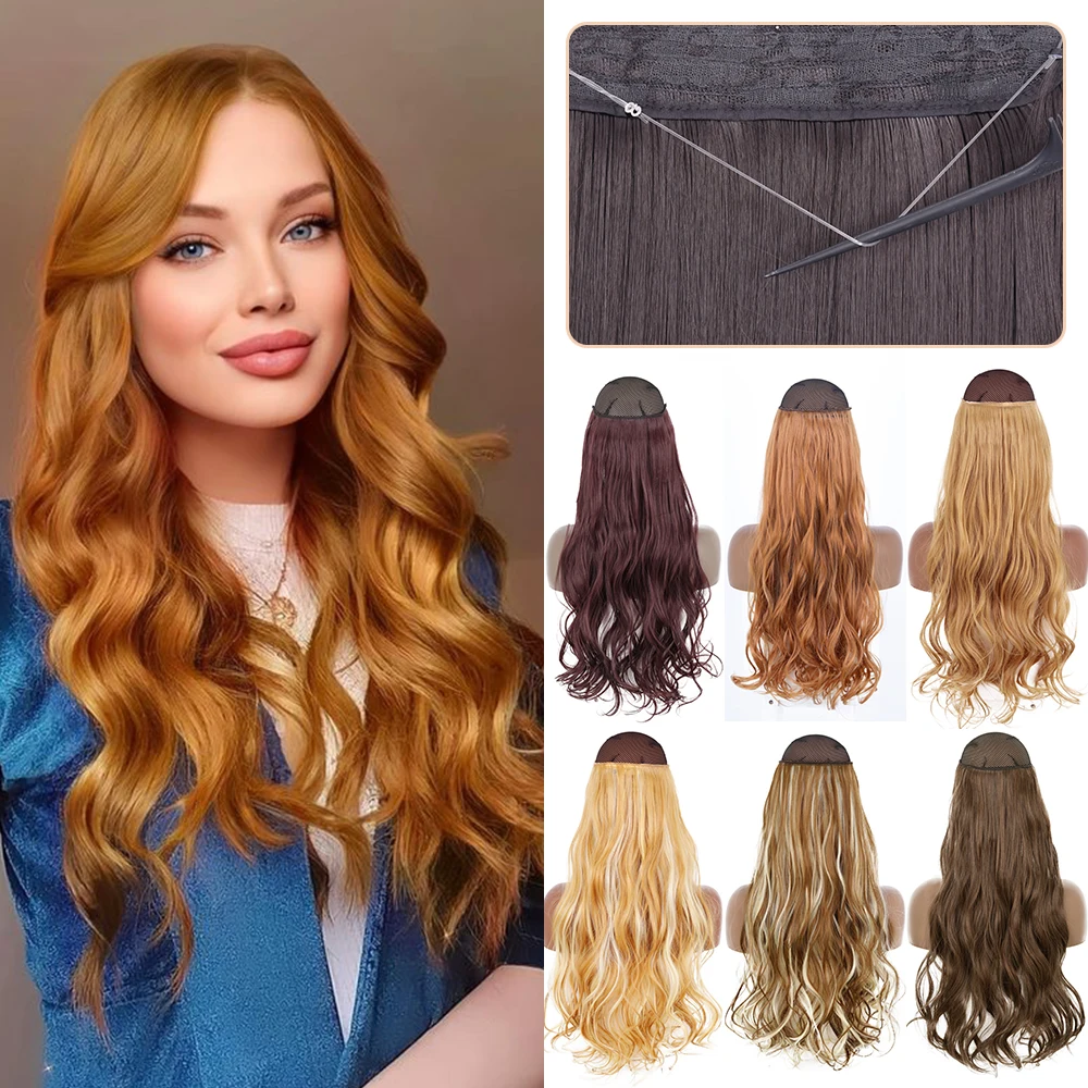 LISI-GIRL-Synthetic-No-Clip-Hair-Extensions-Natural-16-22-32-Long-Wavy ...