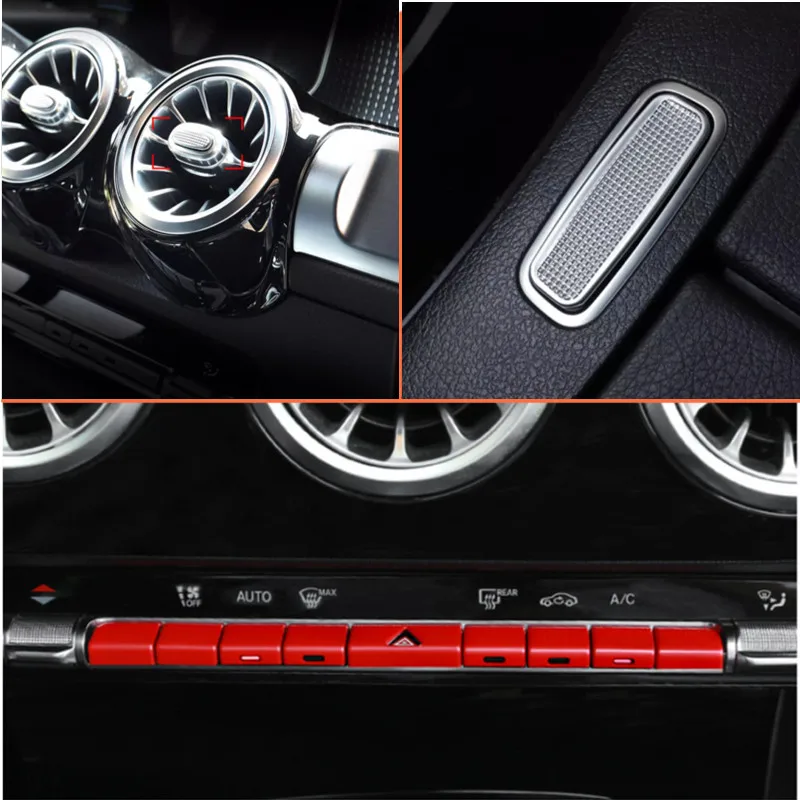 ABS-Car-Centre-A-C-Condioner-Outlet-Button-Trim-Sticker-For-Mercedes ...
