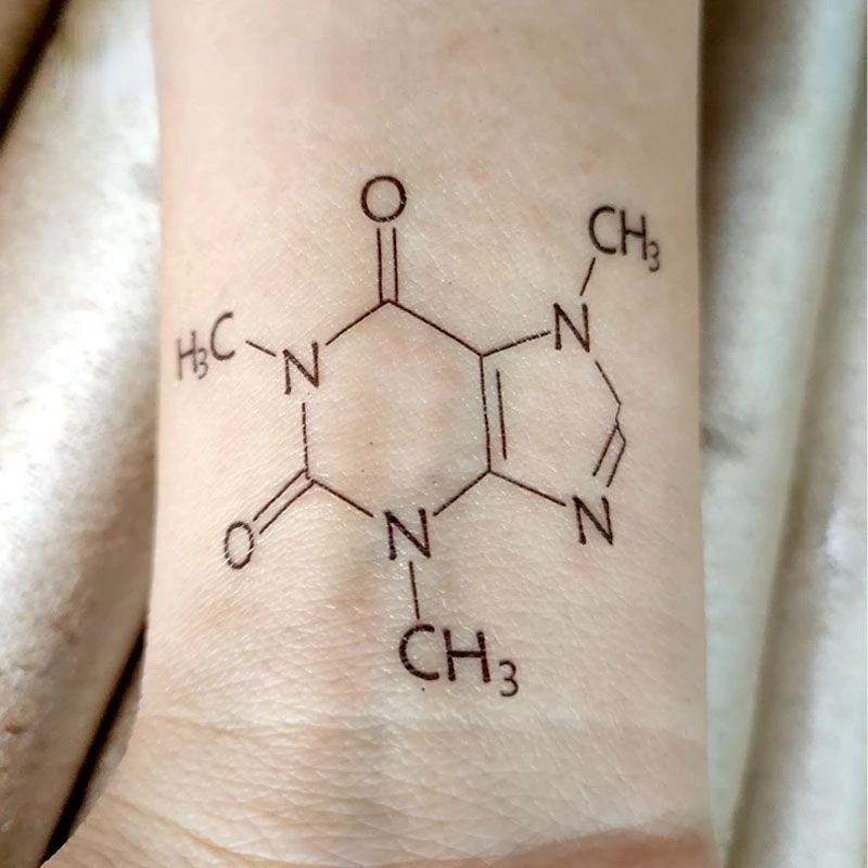 Caffeine Chemical Structure Tattoo