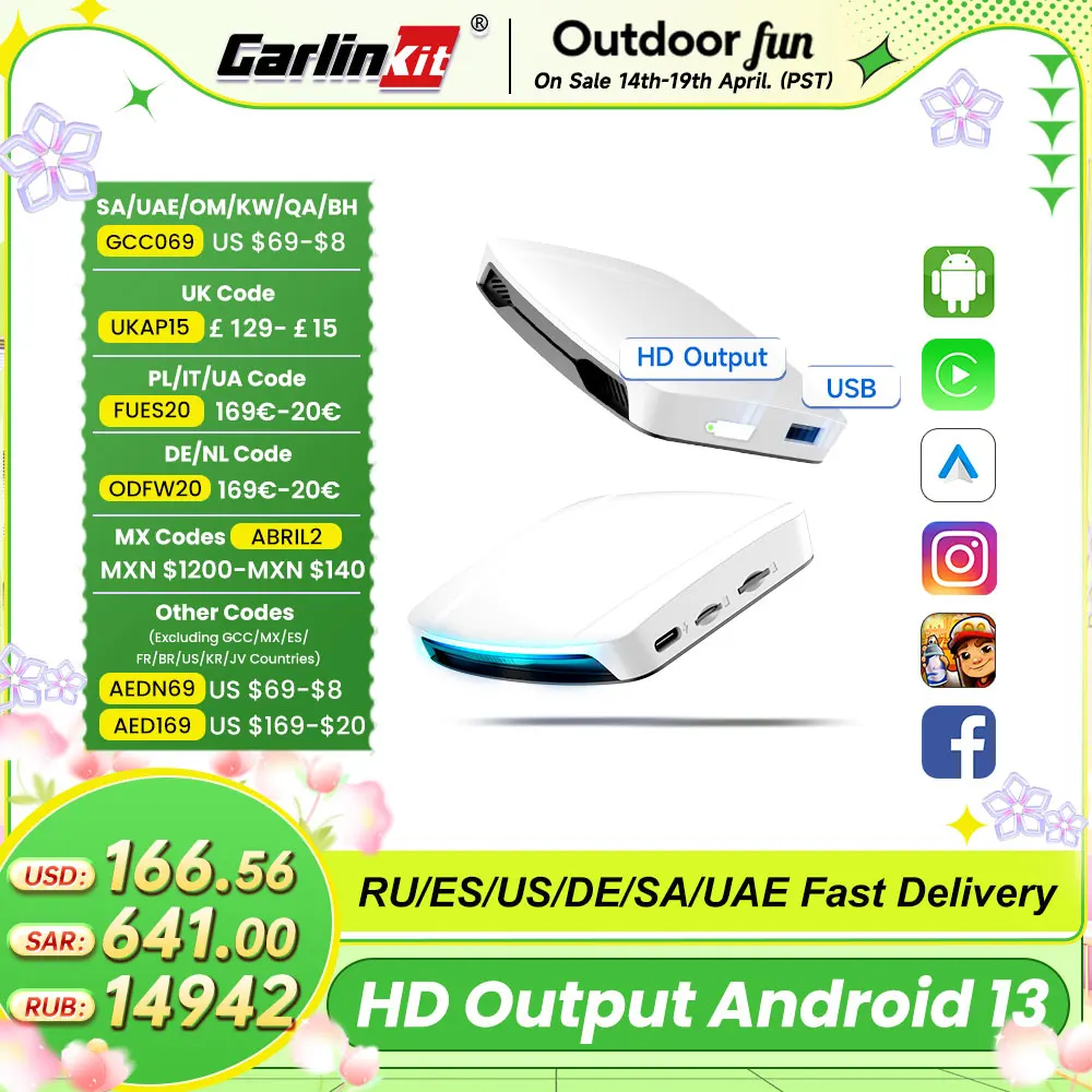 2024-HD-Output-CarlinKit-Android-13-CarPlay-Ai-Box-SDM660-Wireless ...
