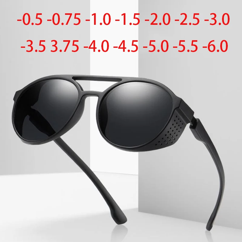 Anti-glare-Oval-Prescription-Myopia-Sunglasses-Finished-Male-Female ...