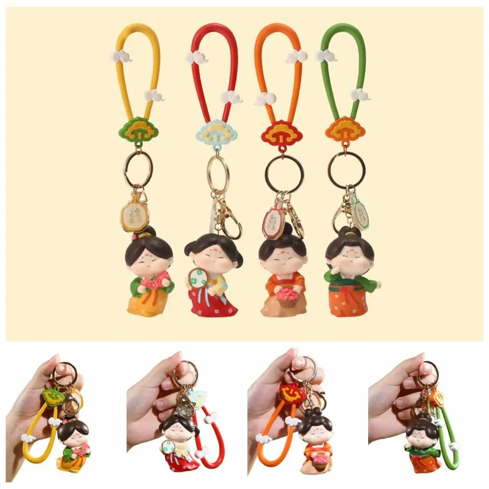 Fashion Resin Chinese Style Keychain Flower Anti-lost Tang Dynasty Doll ...