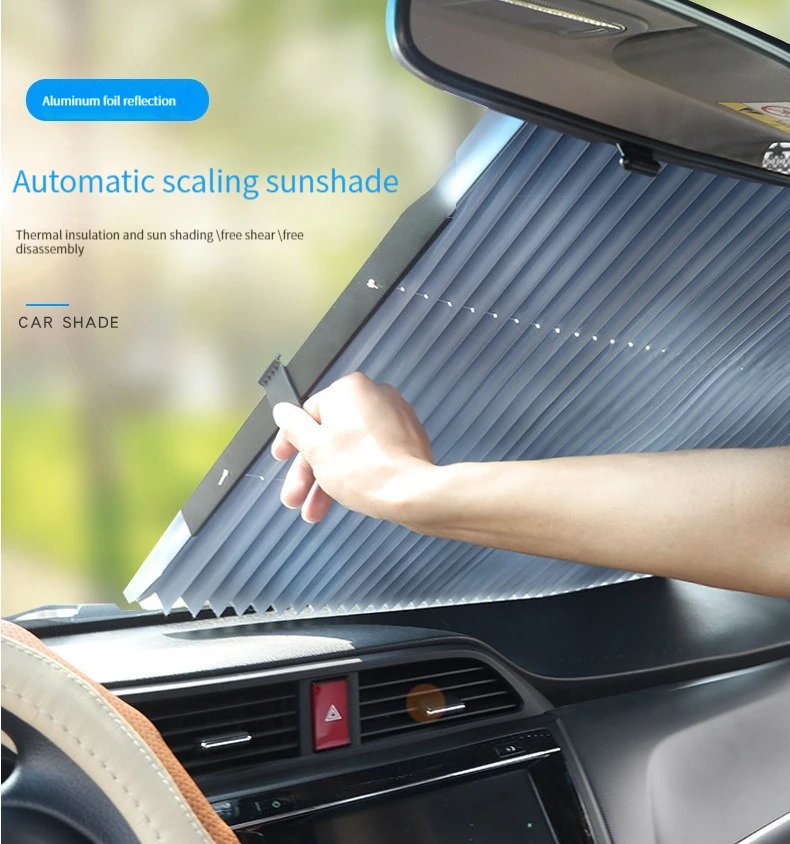 45cm car automatic retractable folding heat insulation sun visor car ...