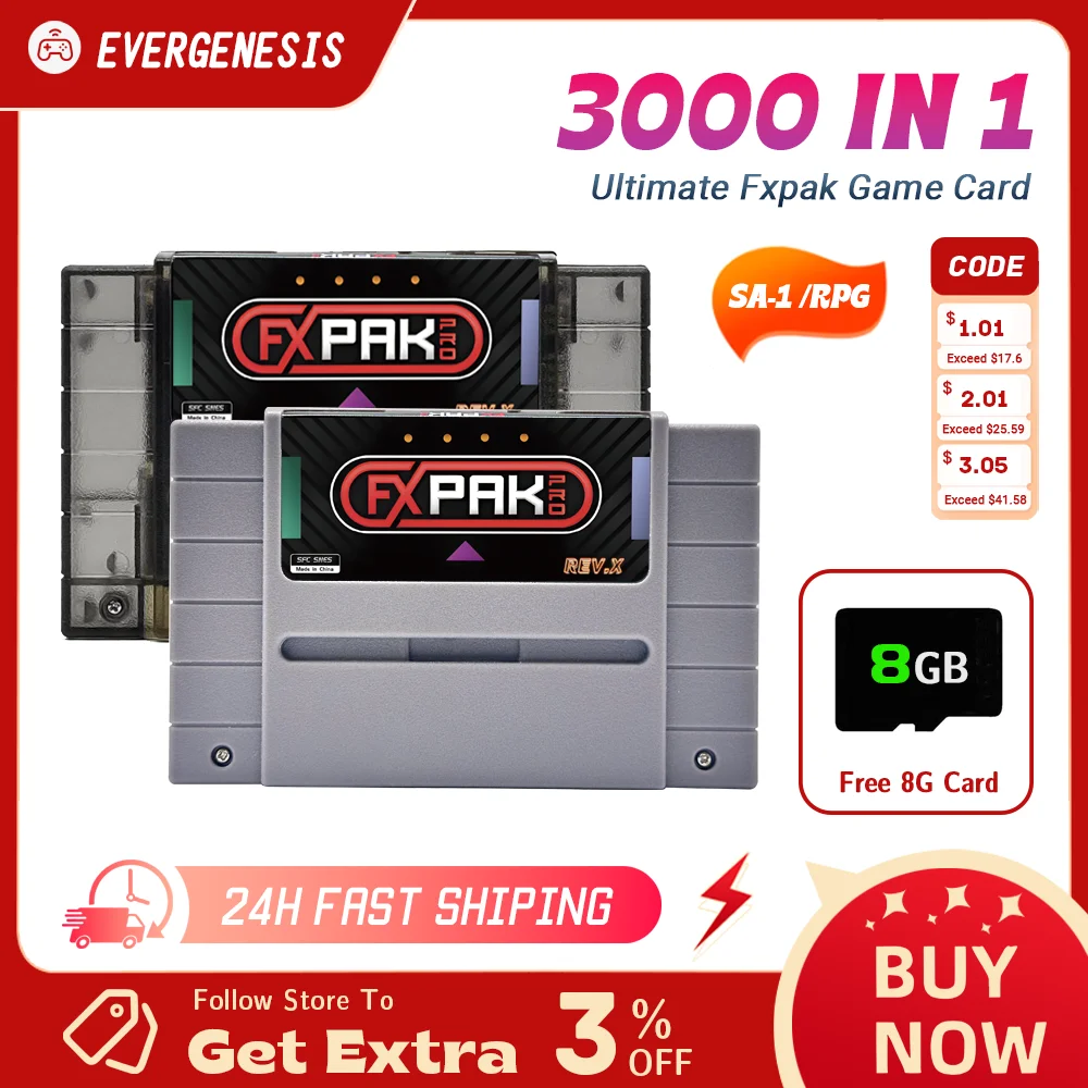 Fxpak-Pro-SNES-Rev-Tarjeta-Flash-SD2-con-cartucho-Gane-SNES-versi-n-X ...