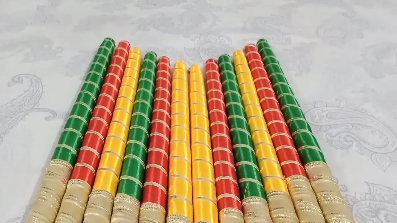 6 pairs (12 piece) Dandiya Sticks for Mehndi, Weddings, and Traditional ...