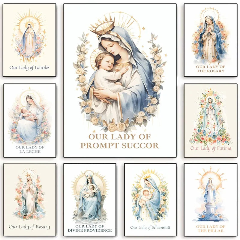 Traditional Catholic Virgin Mary Poster Divine Holy Mother of Jesus ...