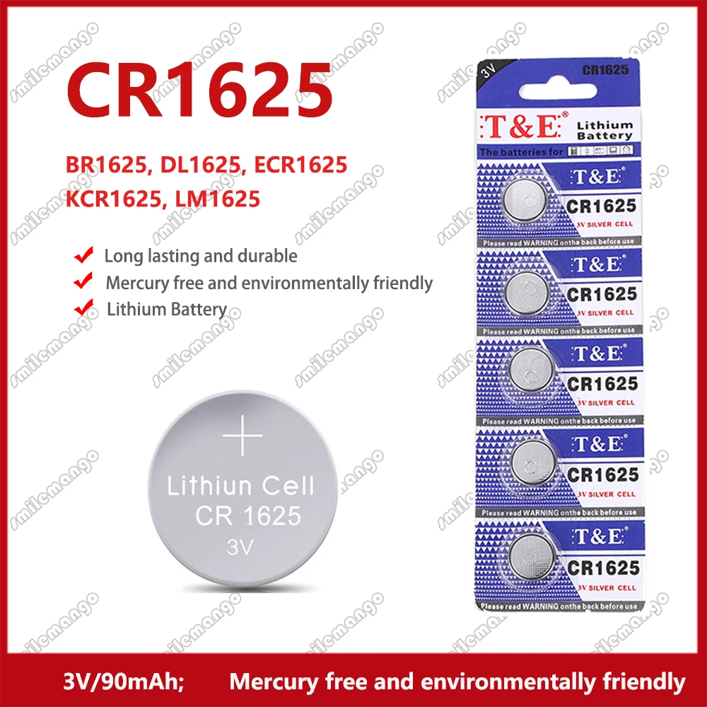2-50PCS-3V-90mAh-CR1625-Coin-Cells-Batteries-CR-1625-DL1625-BR1625 ...
