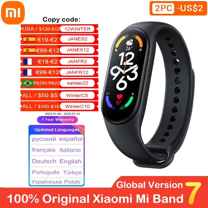 Original Xiaomi Mi Band 7 Sport Wristband Heart Rate Fitness Tracker ...