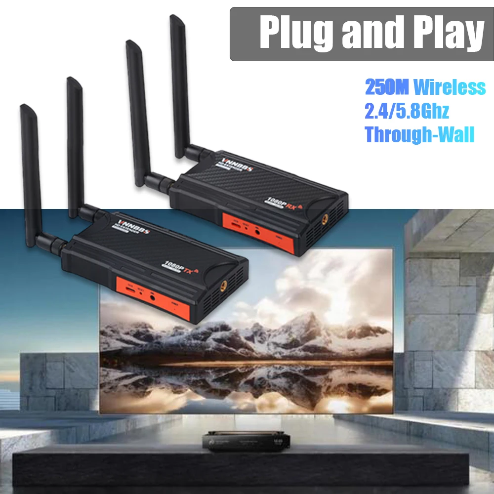 Wireless Extender kit 250M 5.8Ghz Wireless HDMI compatible Transmitter ...