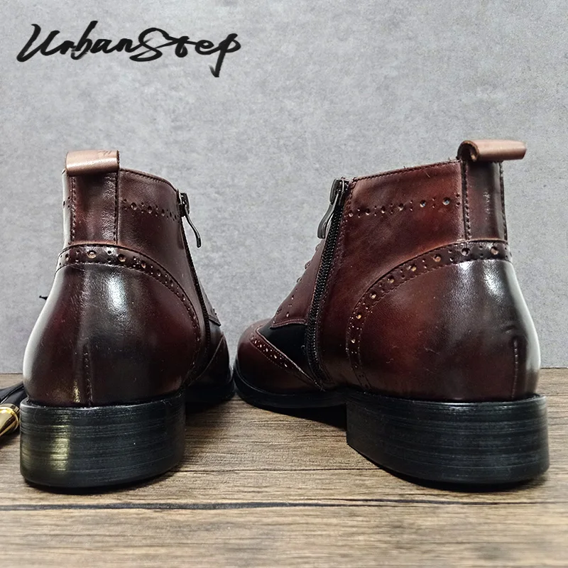 Magnificas Botas de cuero genuino con cordones para hombre - Bailongas