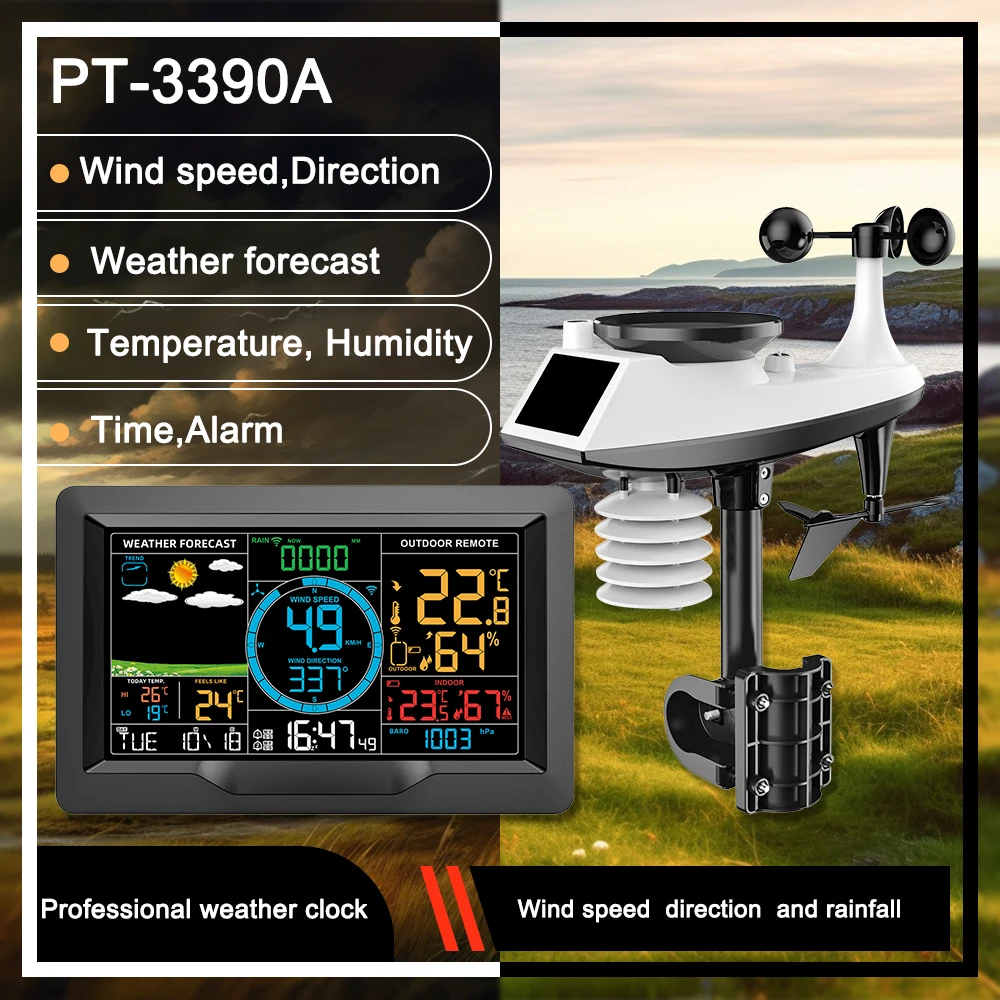 Esta-o-Meteorol-gica-Profissional-Temperatura-Umidade-Velocidade-do-Vento-Detec-o-de-Chuvas ...