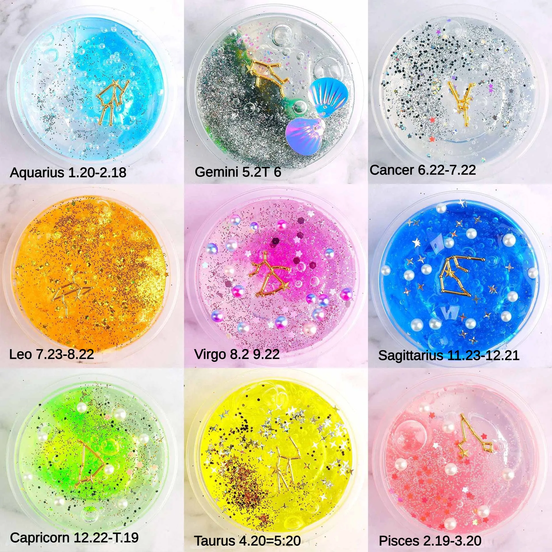 The-Zodiac-Slime-Toys-120ML-Decompression-Bubble-Adhesive-Toys-Colorful ...