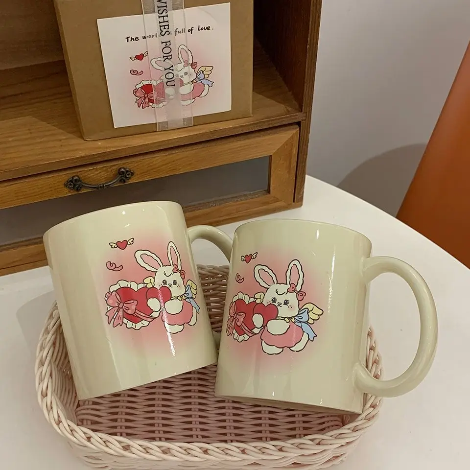 Cartoon-Coffee-Cup-Set-Cute-Rabbit-Ceramic-Mug-with-Dish-Mik-Juice-Tea ...