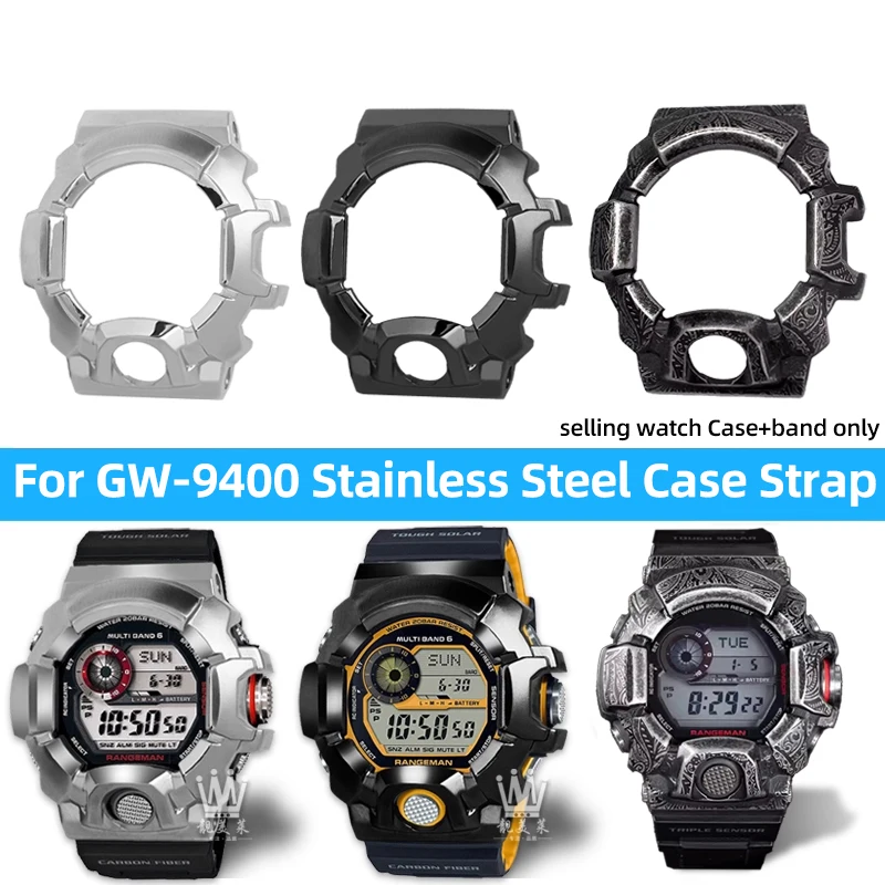 GW9400 Mod kit Stainless Steel Watch Bezel & Strap For Casio G-SHOCK GW ...