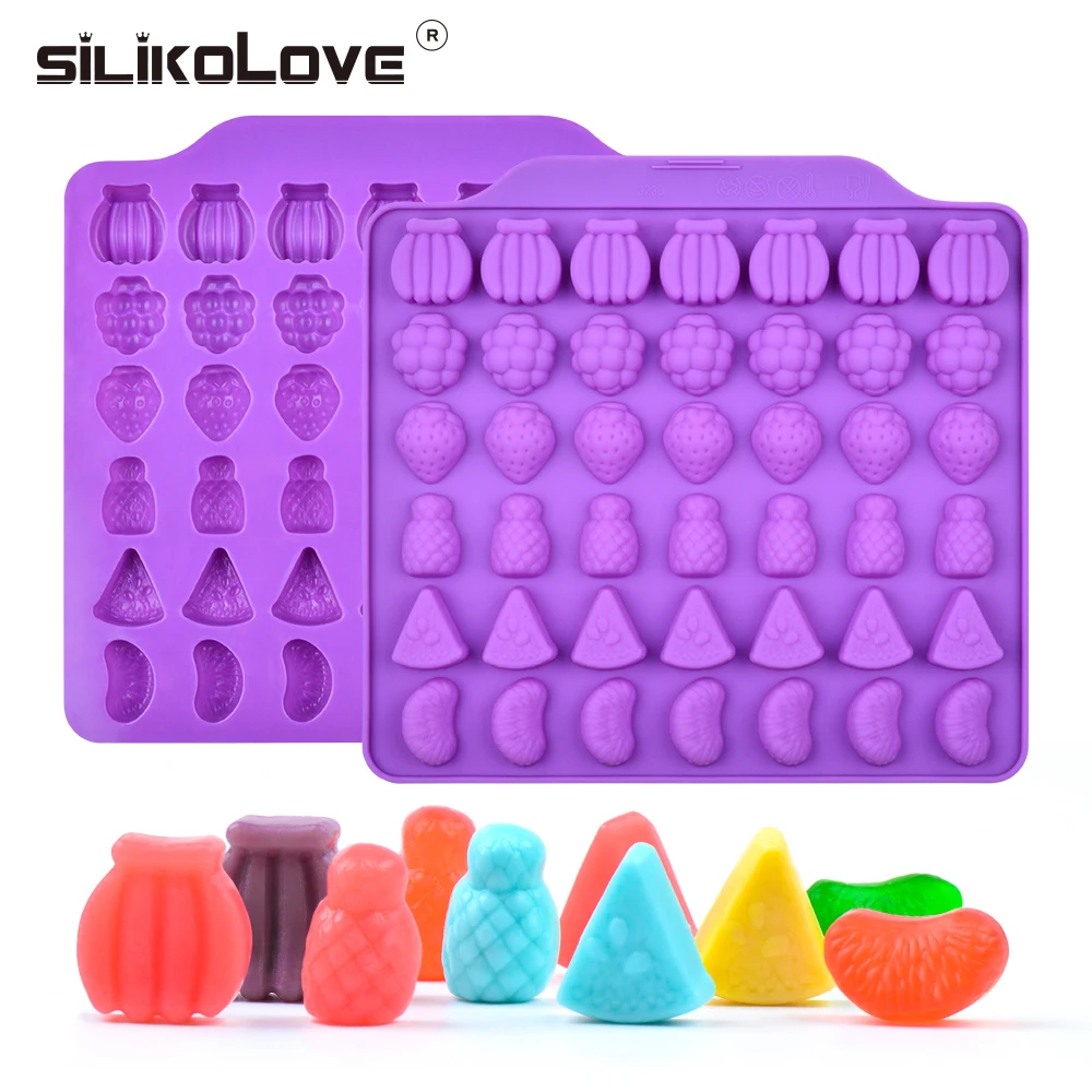 SILIKOLOVE Mini Fruits Candy Mold Silicone Mold for Confectionery Jelly ...