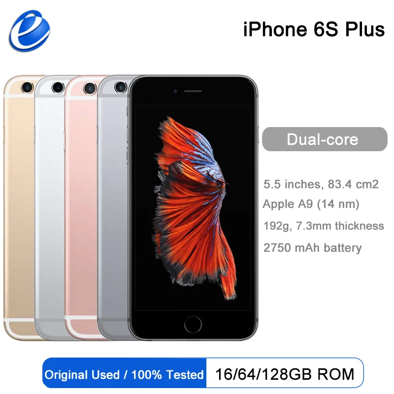 Original apple iphone 6s plus ios duplo núcleo 16/64/128gb rom 2gb ram ...