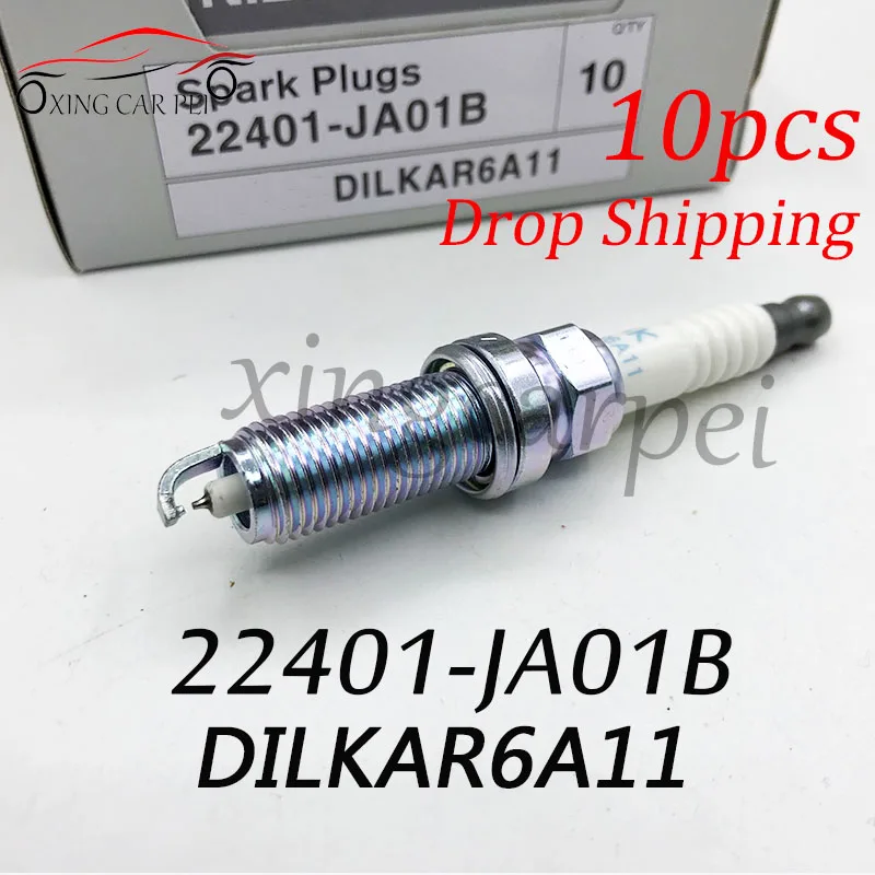 10PCS DILKAR6A11 22401-ja01b Dual Iridium Spark Plug For Nissan Teana ...