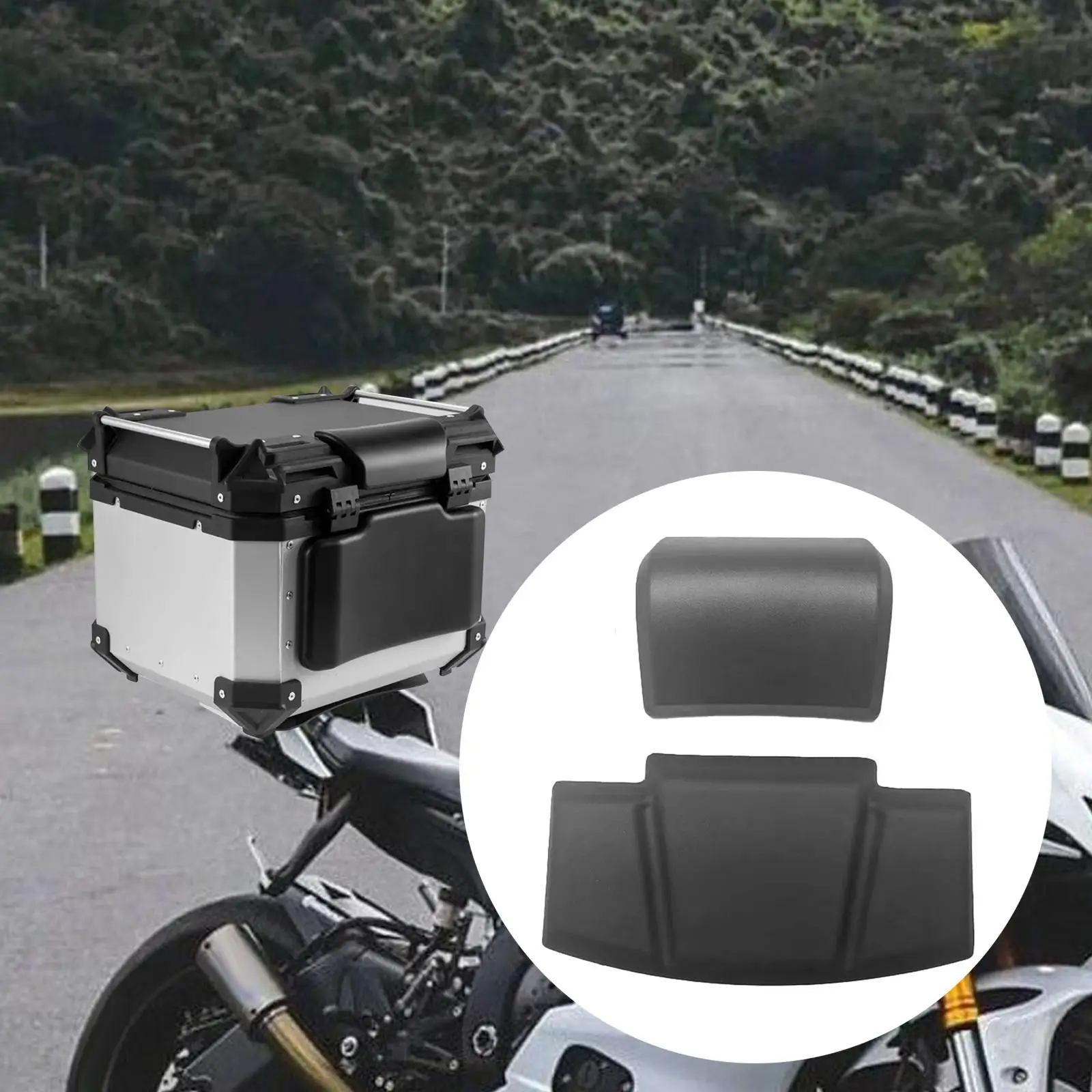 Motorcycle-Passenger-Backrest-Pad-Waterproof-Storage-Box-Back-Cushion ...