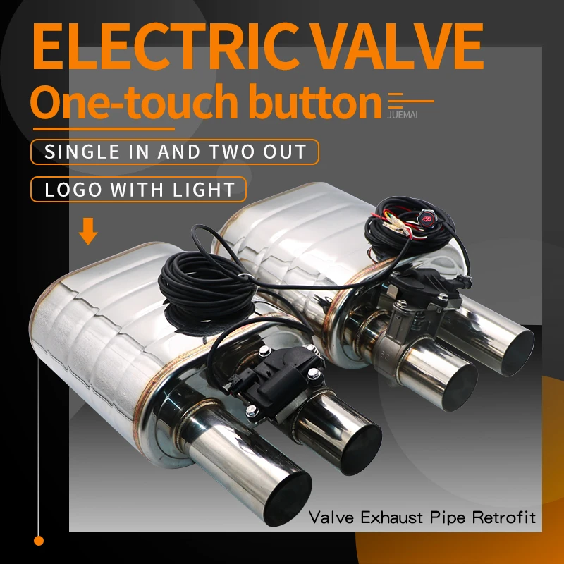 Juemai Car Exhaust Pipe Muffler Stainless Steel Electric Valve Drum One ...