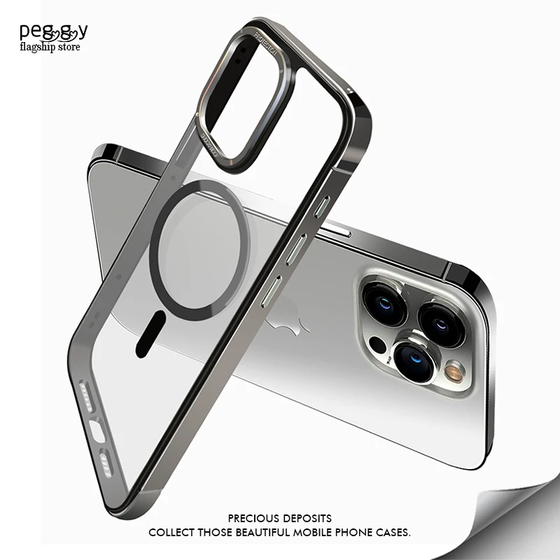 Aluminum-alloy-Frame-Magnetic-Phone-Case-For-iPhone-15-ProMax-15Pro-15 ...