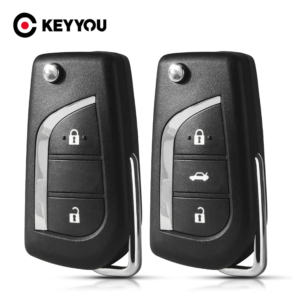 KEYYOU 2/3 Buttons Flip Folding Remote Key Shell For Toyota Levin Camry ...