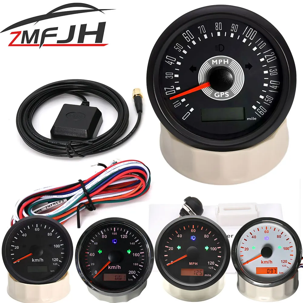 Waterproof-85mm-GPS-Speedometer-125-160-200-km-h-MPH-for-Car-Snowmobile ...