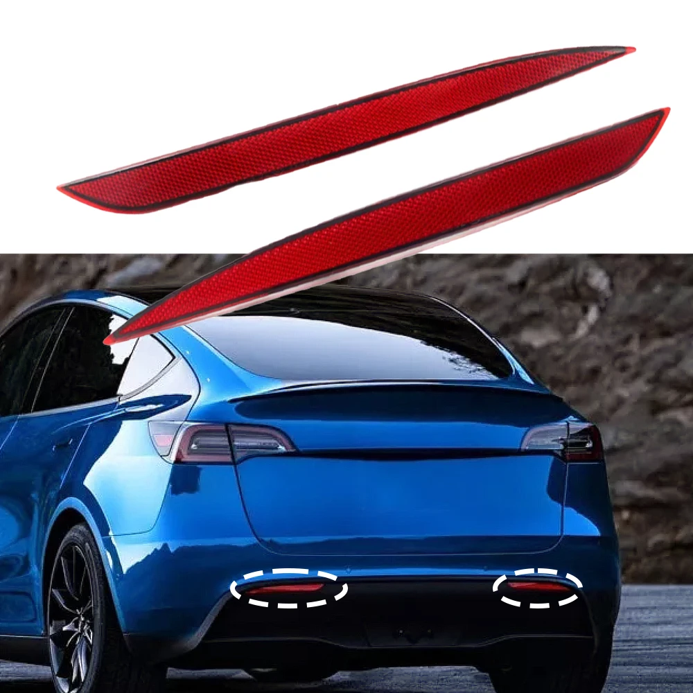 2 pcs For Tesla Model Y 2020 2021 2022 Rear Bumper Reflectors 1495817 ...