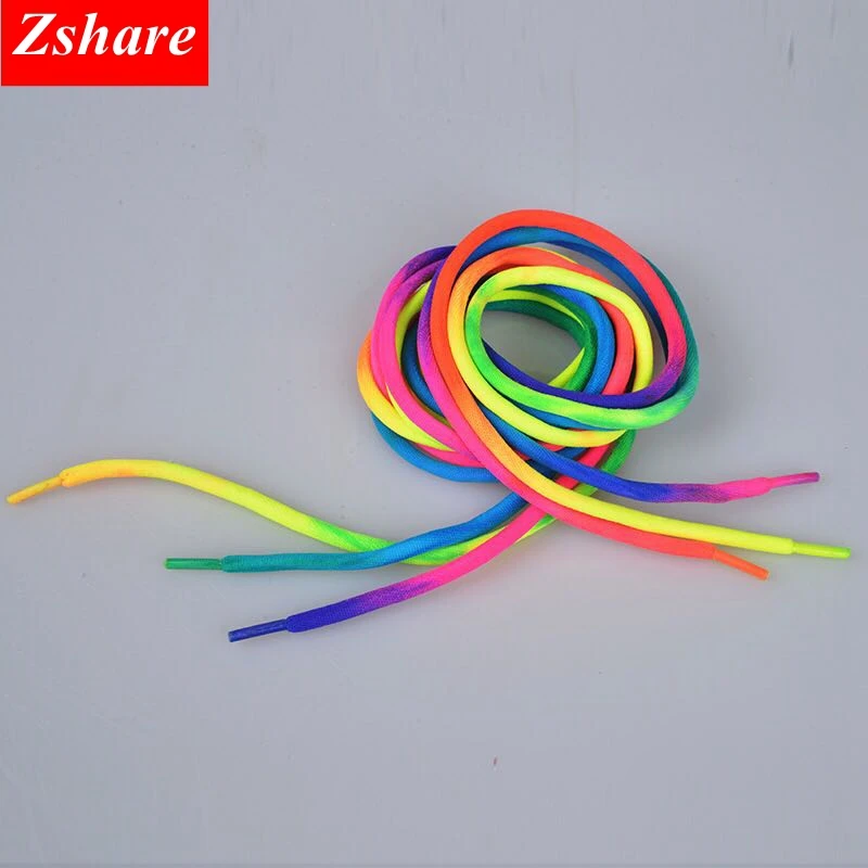 1Pairs-Rainbow-Shoelaces-Round-Sneaker-Shoe-laces-Fashion-Colorful ...