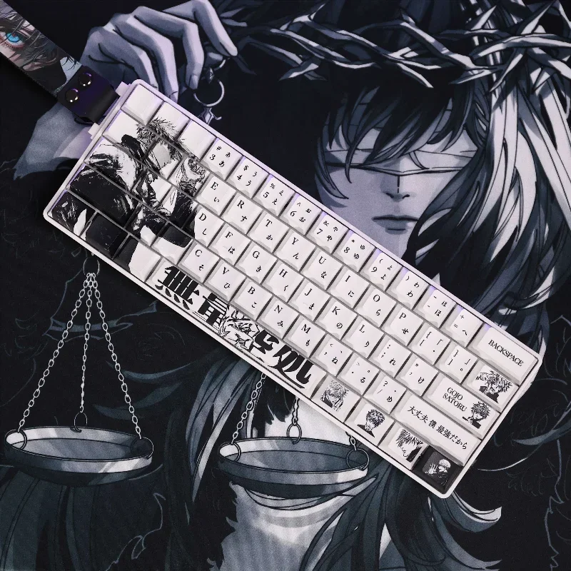 Gojo-Satoru-Anime-Keycaps-Set-PBT-Sublimation-Cherry-Profile-Keycaps ...