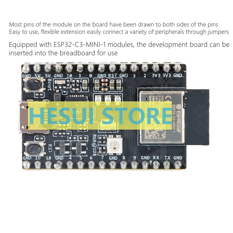 ESP32-C3-DevKitM-1-development-board-module-is-equipped-with-the-ESP32 ...