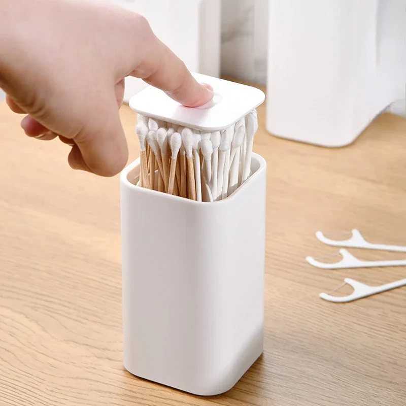 Toothpick-Box-Cotton-Swabs-Holder-Tooth-Pick-Automatic-Dispenser-Press ...