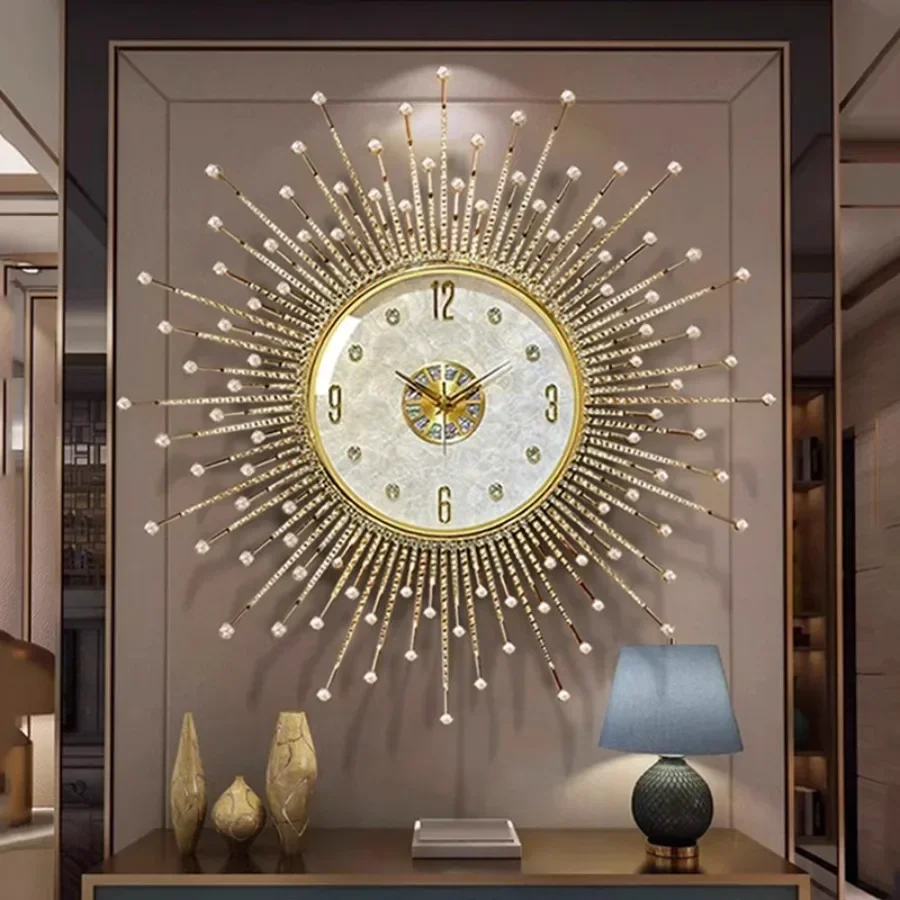 Luxury-Living-Room-Wall-Clock-Decoration-Art-Elegant-Home-Wall-Clock-Pieces-Quartz-Gold-White ...